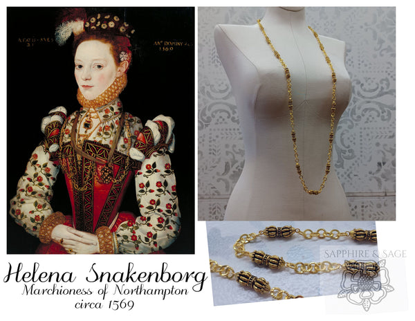 "Helena Snakenborg" Renaissance Portrait Replication Necklace ...